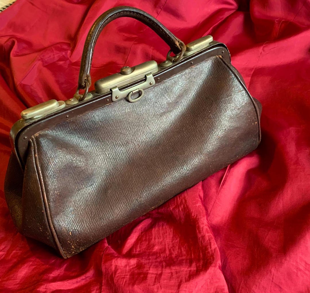 Victorian Leather Small Gladstone Bag. Antique Leather Bag. - Etsy UK