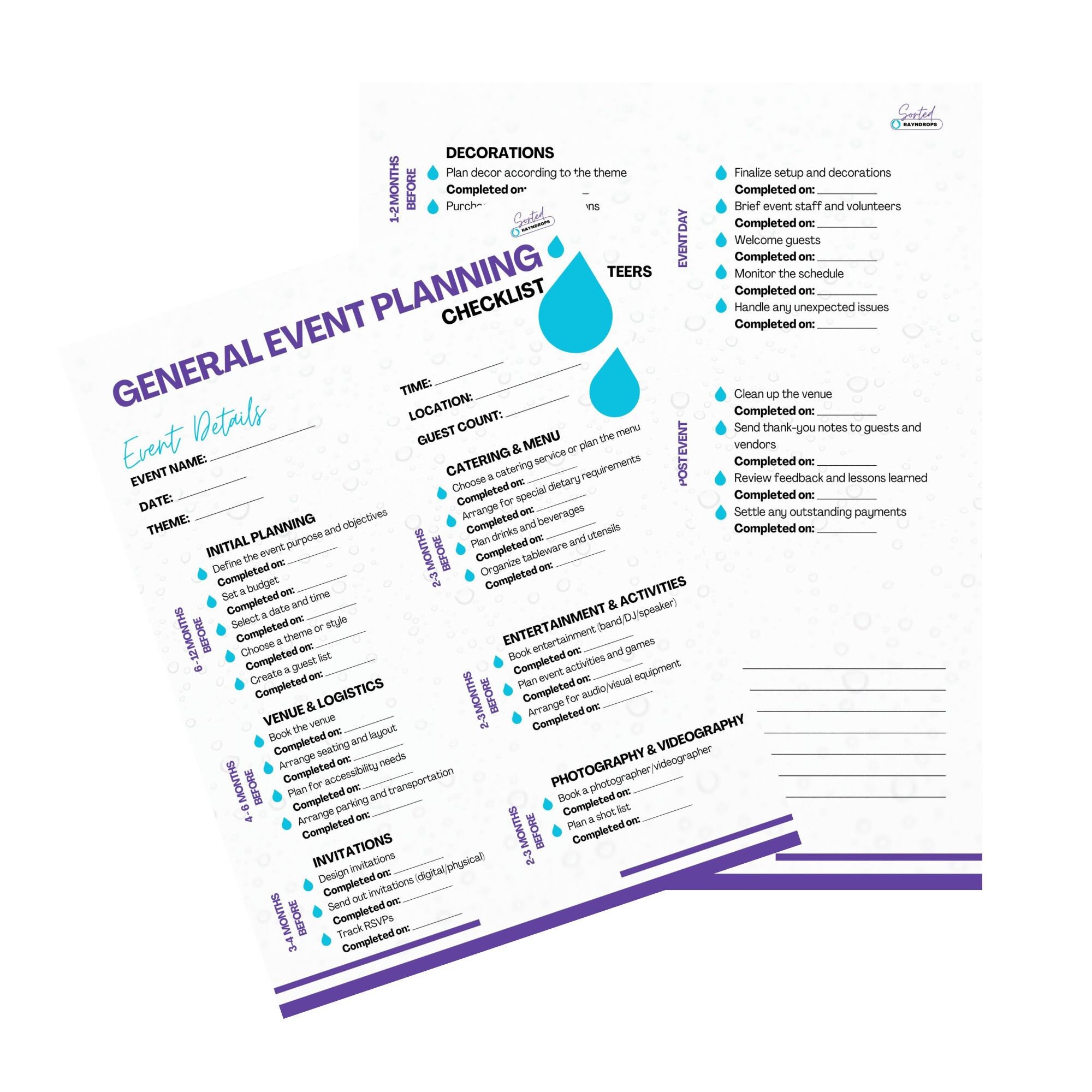 Event Planning Checklist With Timeline and Completion Tracking - Etsy