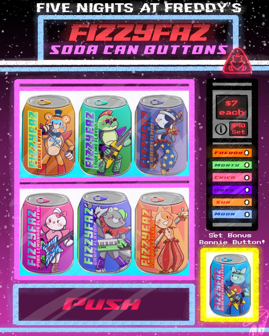 LIMITED FNAF Fizzyfaz Badge Buttons | Metal Buttons - Etsy