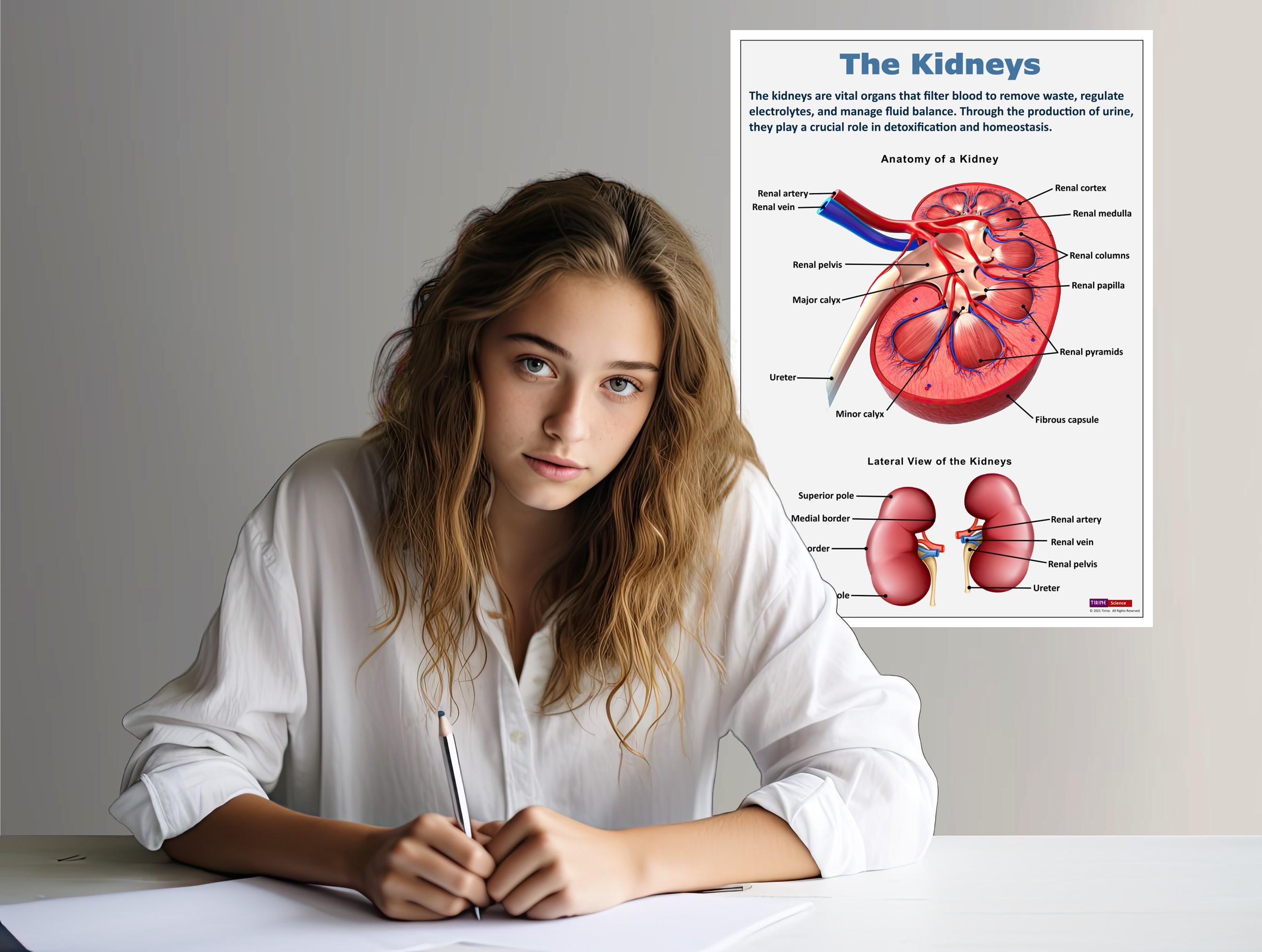 Human Kidneys Poster, Human Biology, Human Anatomy, Science Poster ...