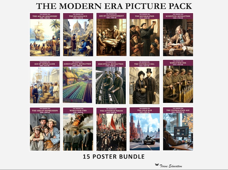 History Classroom Posters: the Modern Era, Eras and Periods, Middle and ...