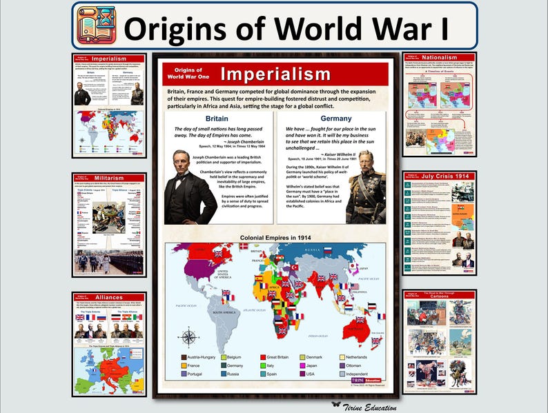 Origins of World War One: Poster Set, History, Social Studies, High ...