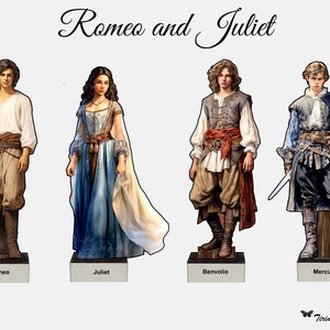 Romeo and Juliet Character Figures, William Shakespeare, 13 Characters ...