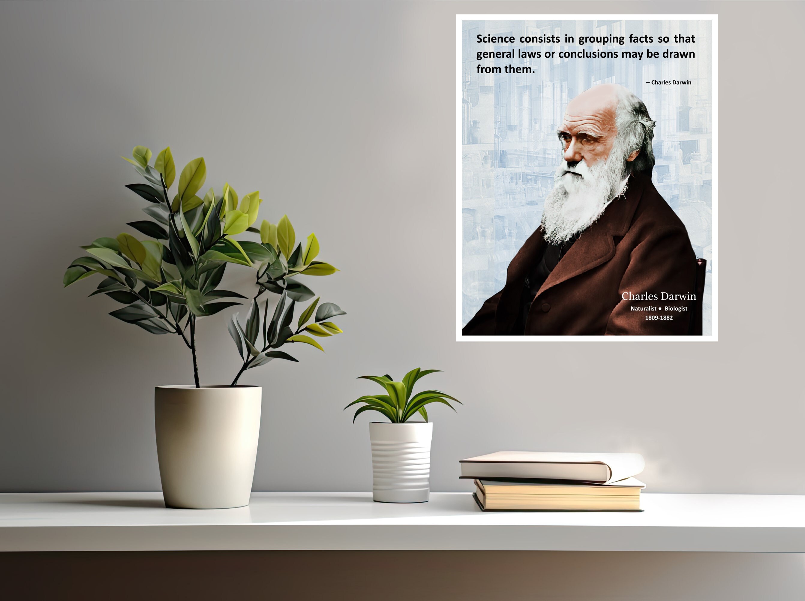 Charles Darwin Poster, Science Physics Poster, Famous Scientists Series ...