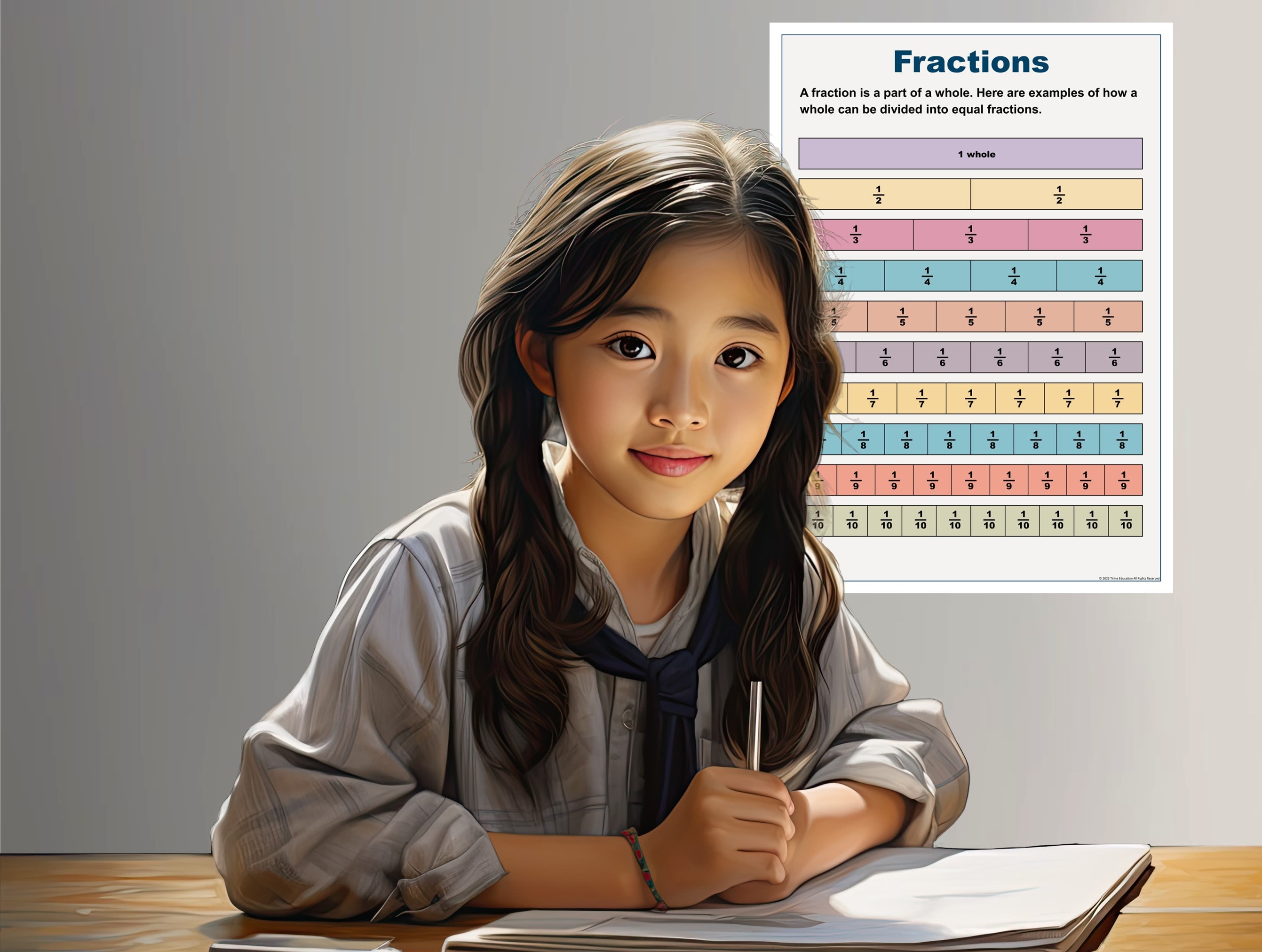 Fractions Maths Poster, Fractions, Maths Print, Maths Educational ...