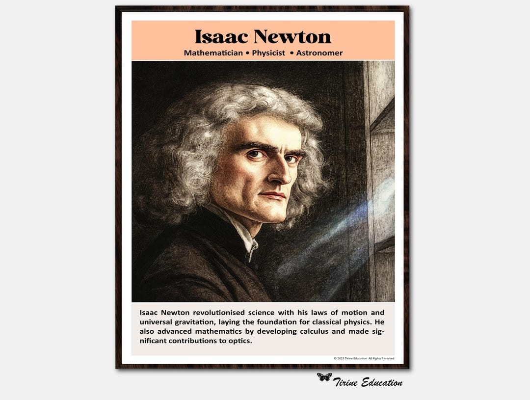 Isaac Newton Poster, Science, Printable Poster, Famous Scientist ...