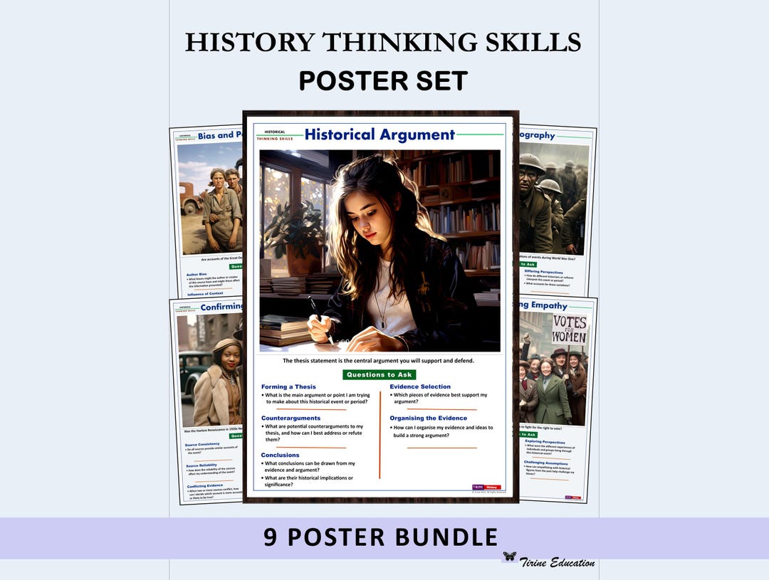 History Thinking Skills Classroom Poster Set (digital Download) - Etsy