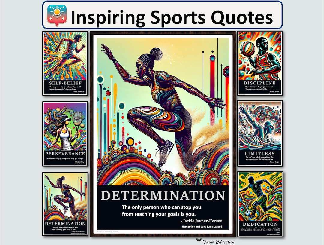 Sports Quotes, Poster Set, Inspirational Athlete, Motivational Quotes ...