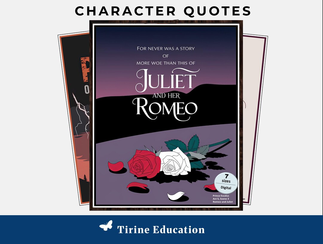 Romeo and Juliet Quotes Posters, English Classroom, Grade 8-11 ...