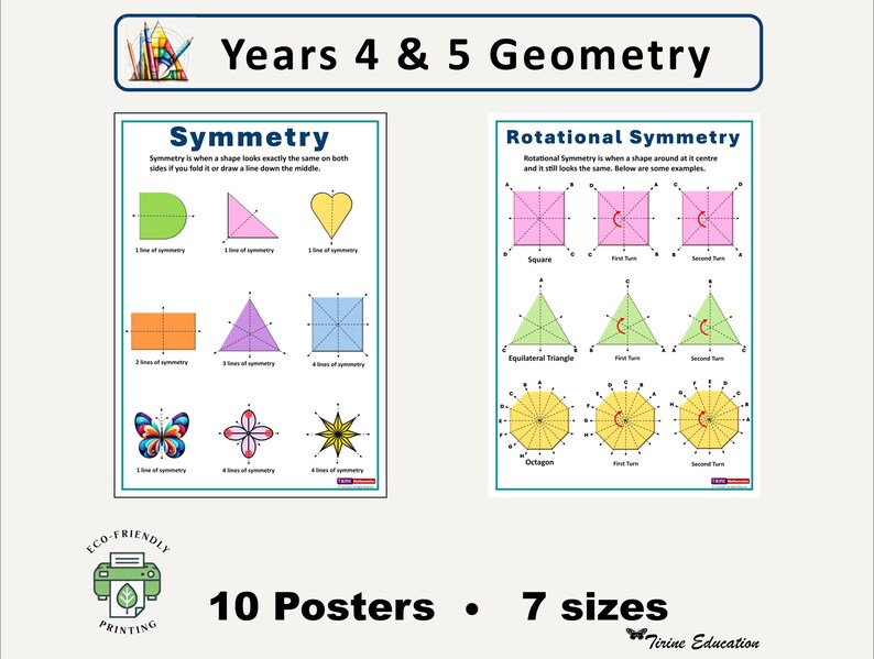 Geometry Poster Bundle: 2D, 3D Shapes, Angles (digital Download) - Etsy