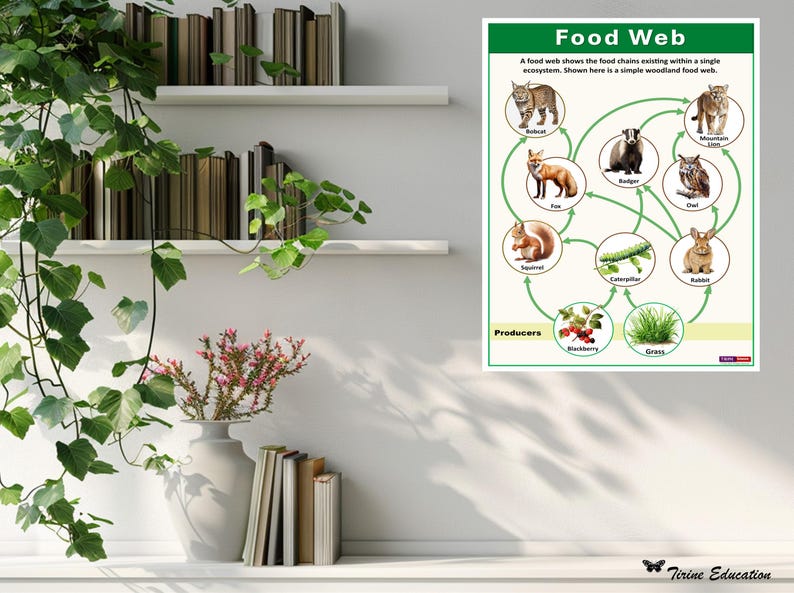 Food Web, Ecosystems, Poster, Middle School, Grades 6-8, Biology ...