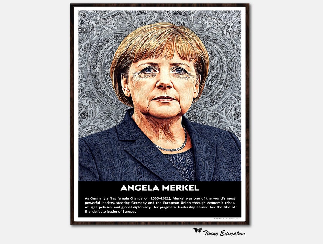 Inspirational Motivational Poster Wall Art – Angela Merkel, Icon of ...