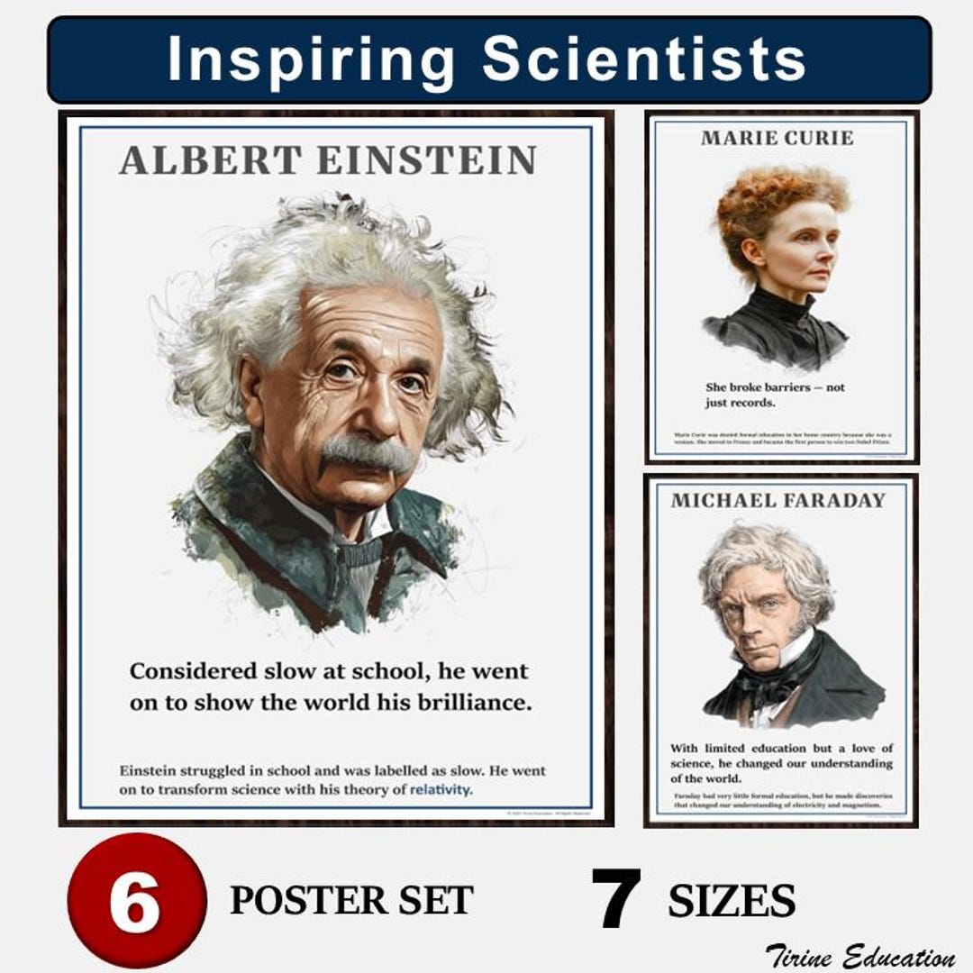 Inspiring Scientists Classroom Poster Set, 6 Motivational STEM Posters ...