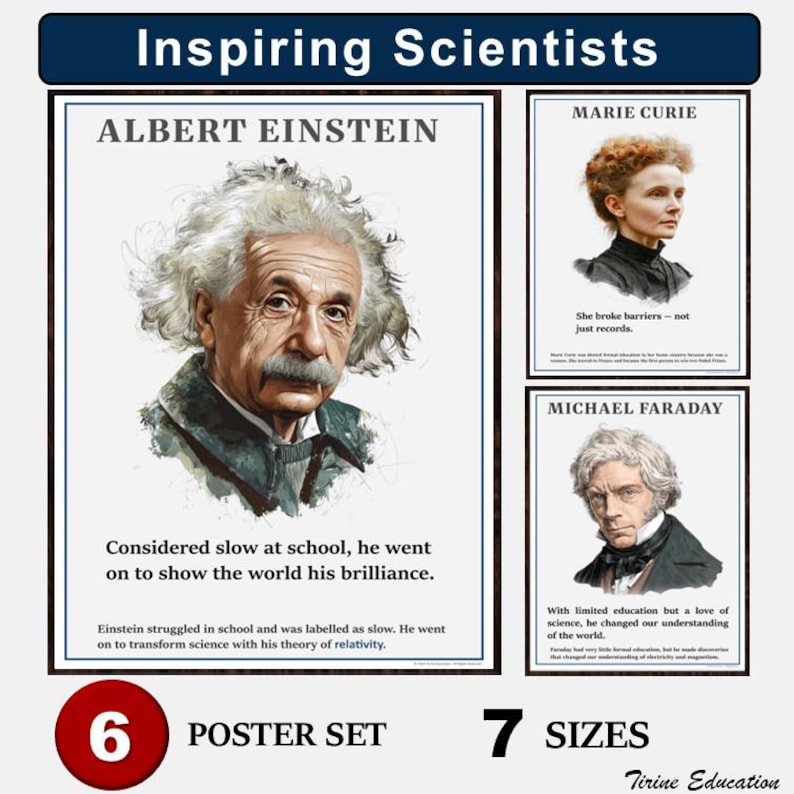 Motivational Scientists Poster Set: STEM Classroom Art (digital ...