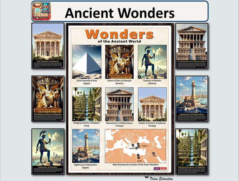 Seven Wonders of the Ancient World Classroom Posters, Social Studies or ...