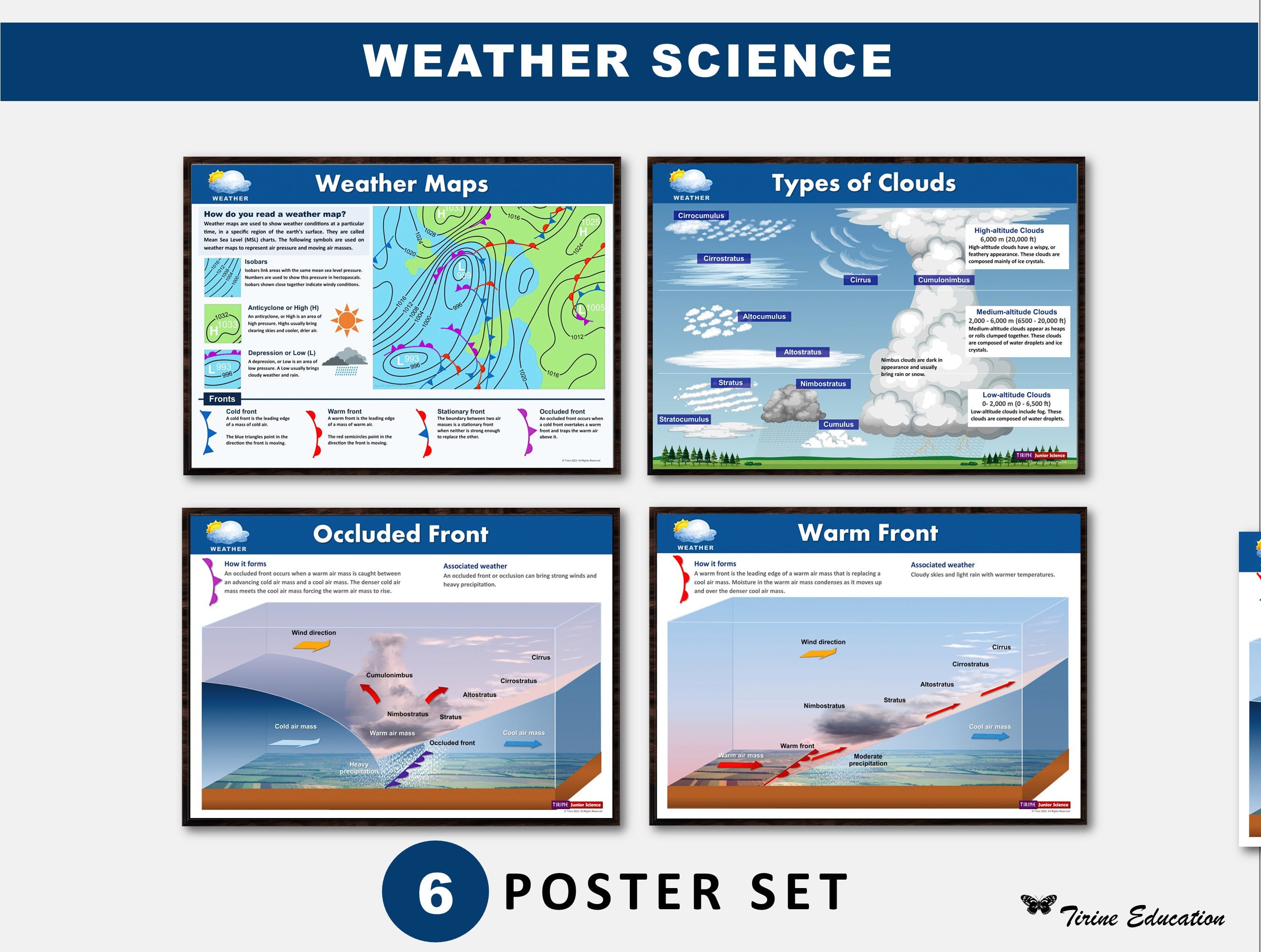 Weather Science Poster Bundle, Weather, Earth and Space Science, Junior ...