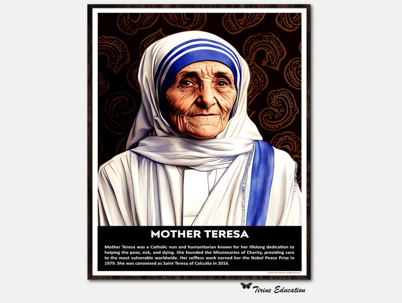 Inspirational Motivational Poster Wall Art – Mother Teresa, Icon of ...