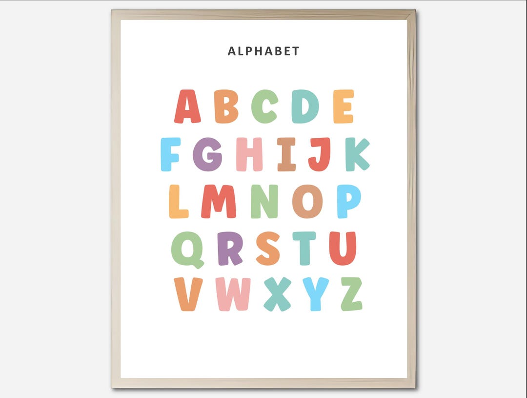 Rainbow ABC Poster, Upper Case, Playroom Decor, Nursery Wall Art ...