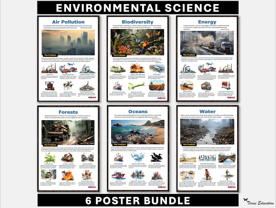 Environmental Science 6 Poster Set, High School Science, Science ...