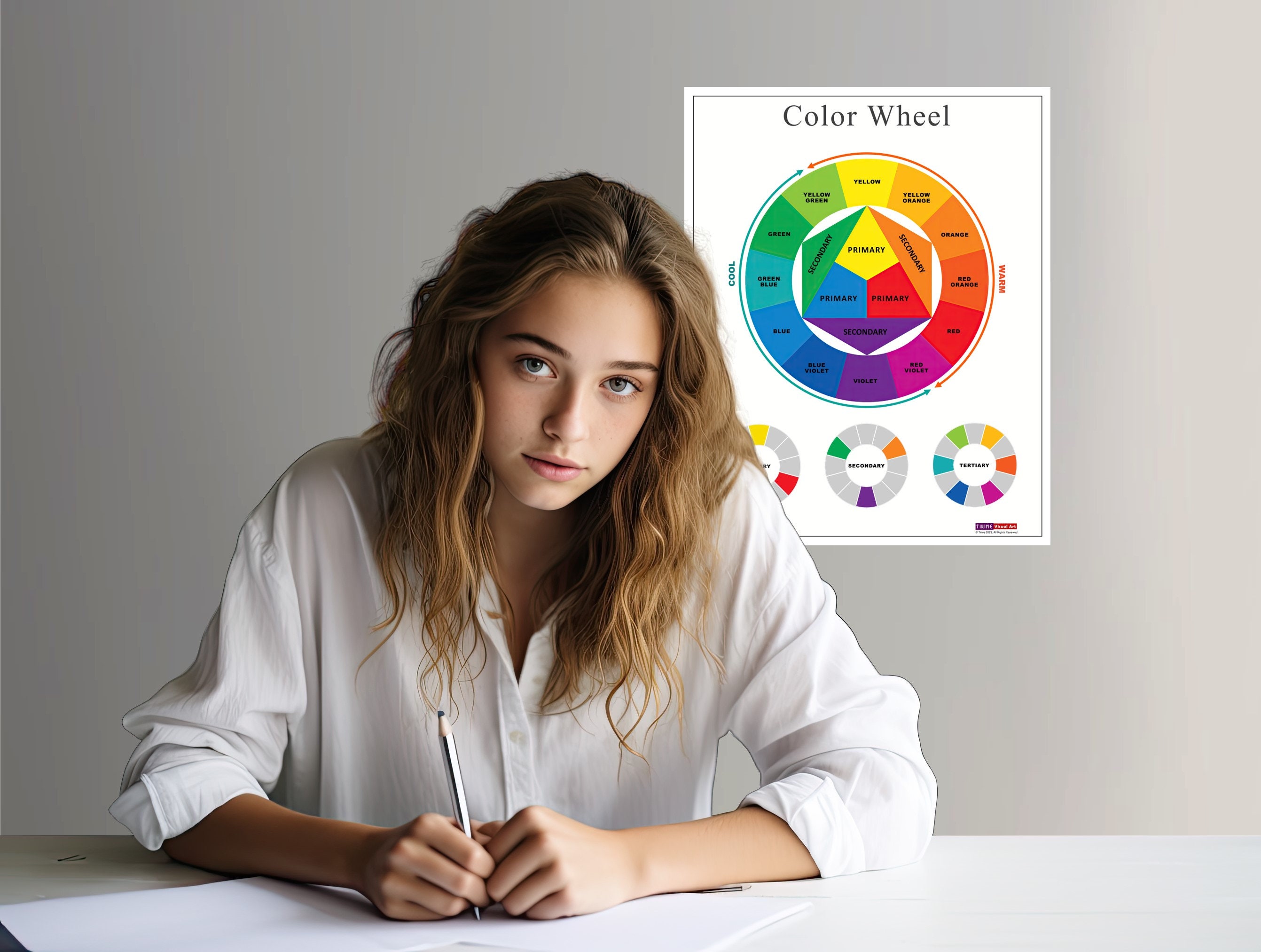 Color Wheel, Art Classroom Poster, Art Teacher, American and British ...