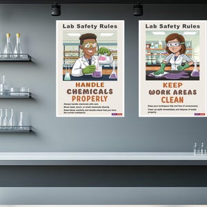 Science Lab Safety Posters: Middle & High School Classroom Decor ...