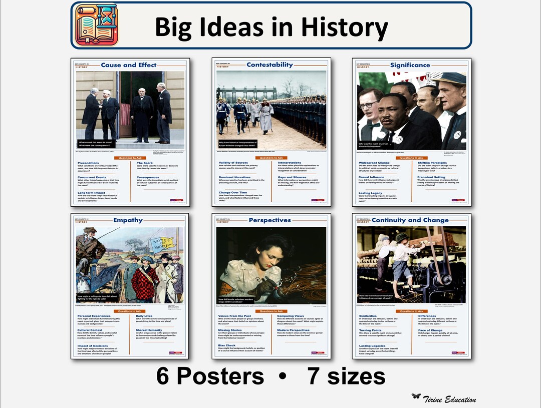 History Classroom Poster Set - Key Concepts Educational Wall Art for ...