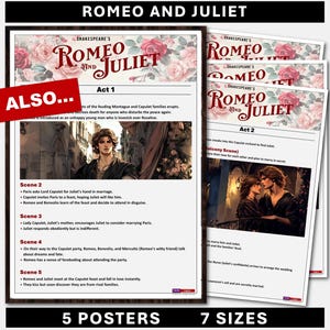 English Classroom Poster, Romeo and Juliet, Plot Timeline, Shakespeare ...