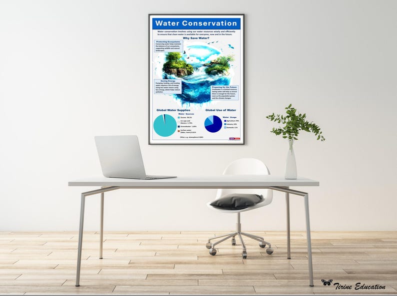 Environmental Science Poster, Water Conservation, Middle School, Grades ...