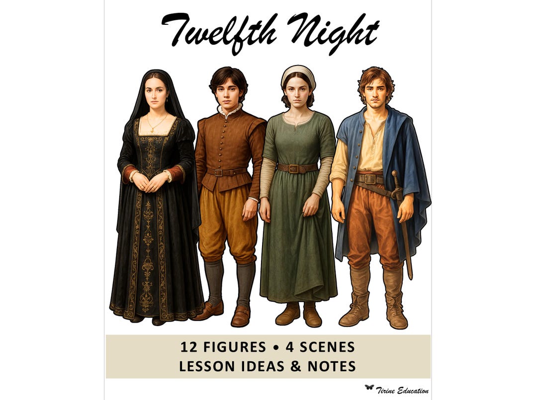 Twelfth Night Character Figures: Shakespeare Studies, English Teacher ...