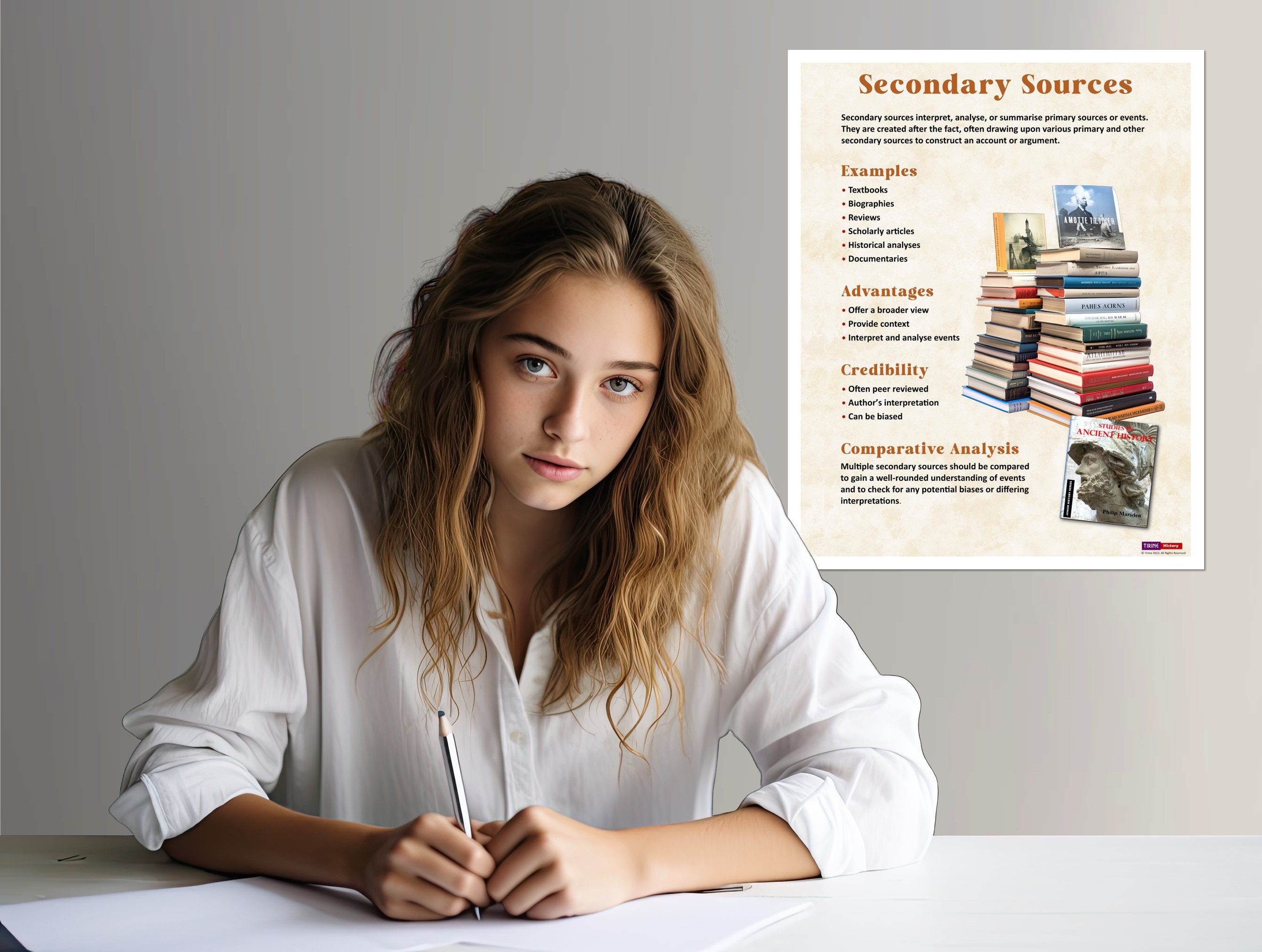 History Sources Poster Set, Primary and Secondary History Sources ...