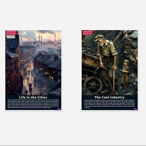 Industrial Revolution 8 Poster Set, History Students, Historical ...