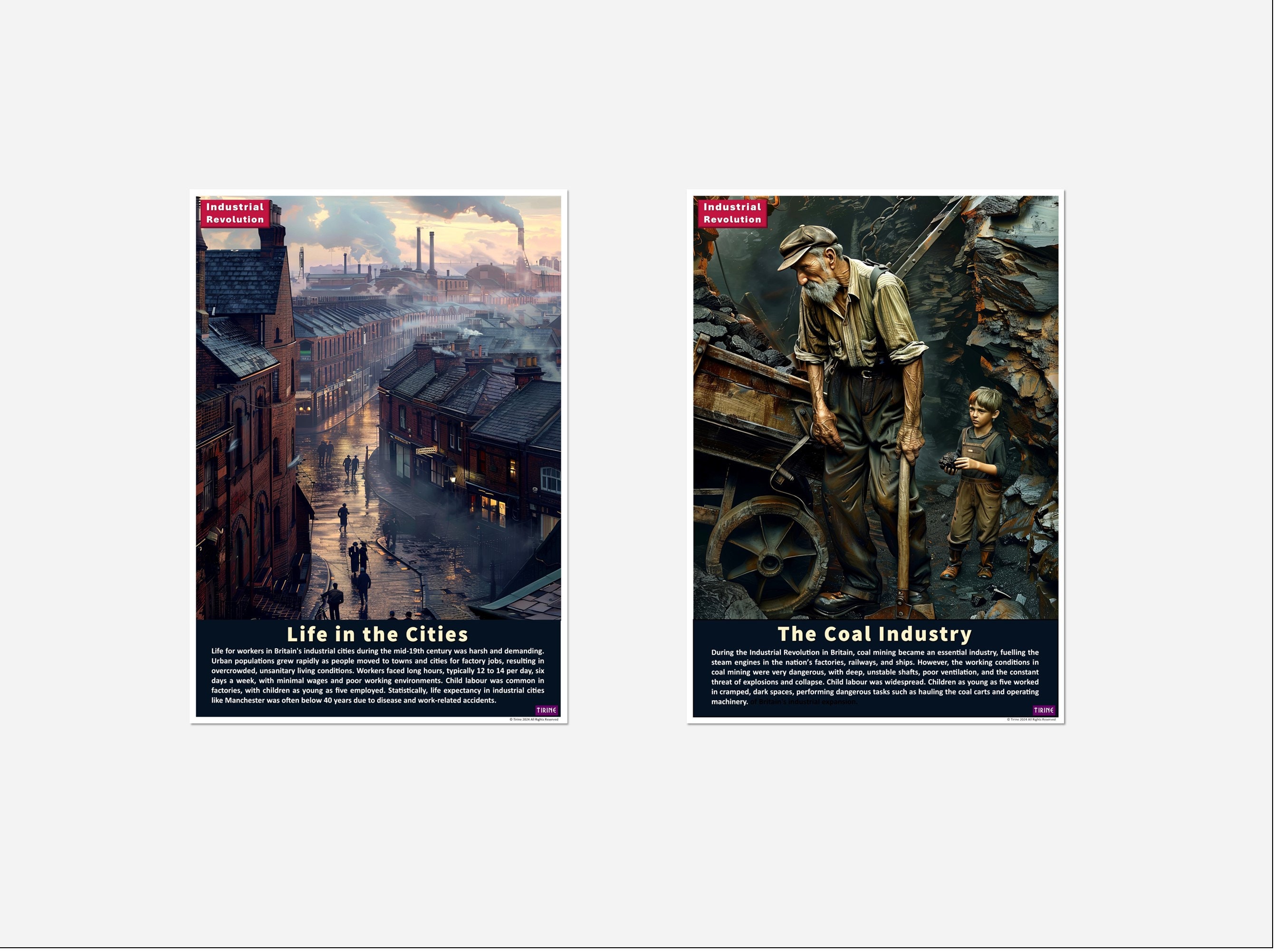 Industrial Revolution 8 Poster Set, History Students, Historical ...