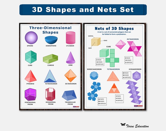 Moonshotkidz Ten 10 Pull up Nets of 3D Shapes STEAM Paper Crafts for ...