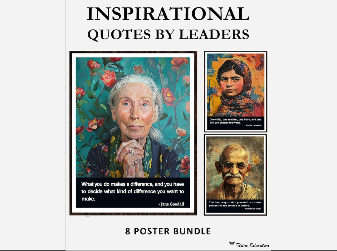 Inspirational Leaders Quote Posters: Classroom Motivational Art ...
