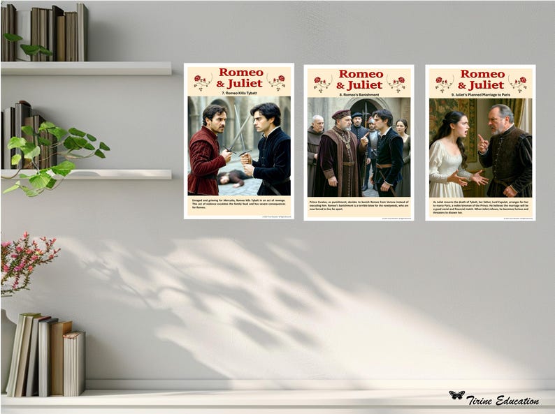 Romeo and Juliet Poster Set: English Literature, Shakespeare Classroom ...