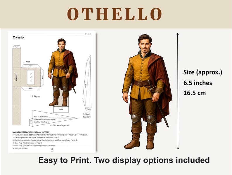 Othello Character Cut-outs for Classroom Teaching, Shakespeare ...