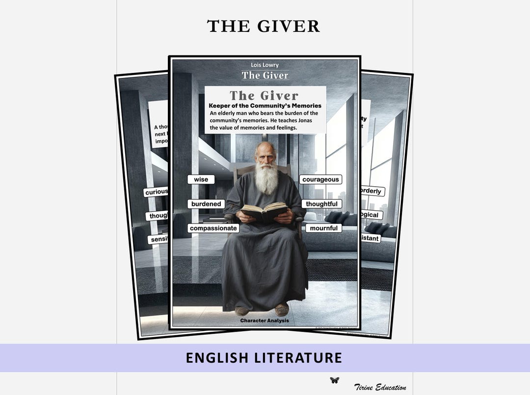 The Giver Character Guide Posters: English Literature Classroom Decor ...
