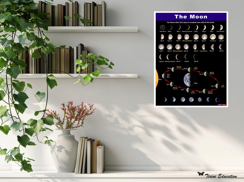 The Moon, Poster, Phases of the Moon, Science, Earth Science, Middle ...