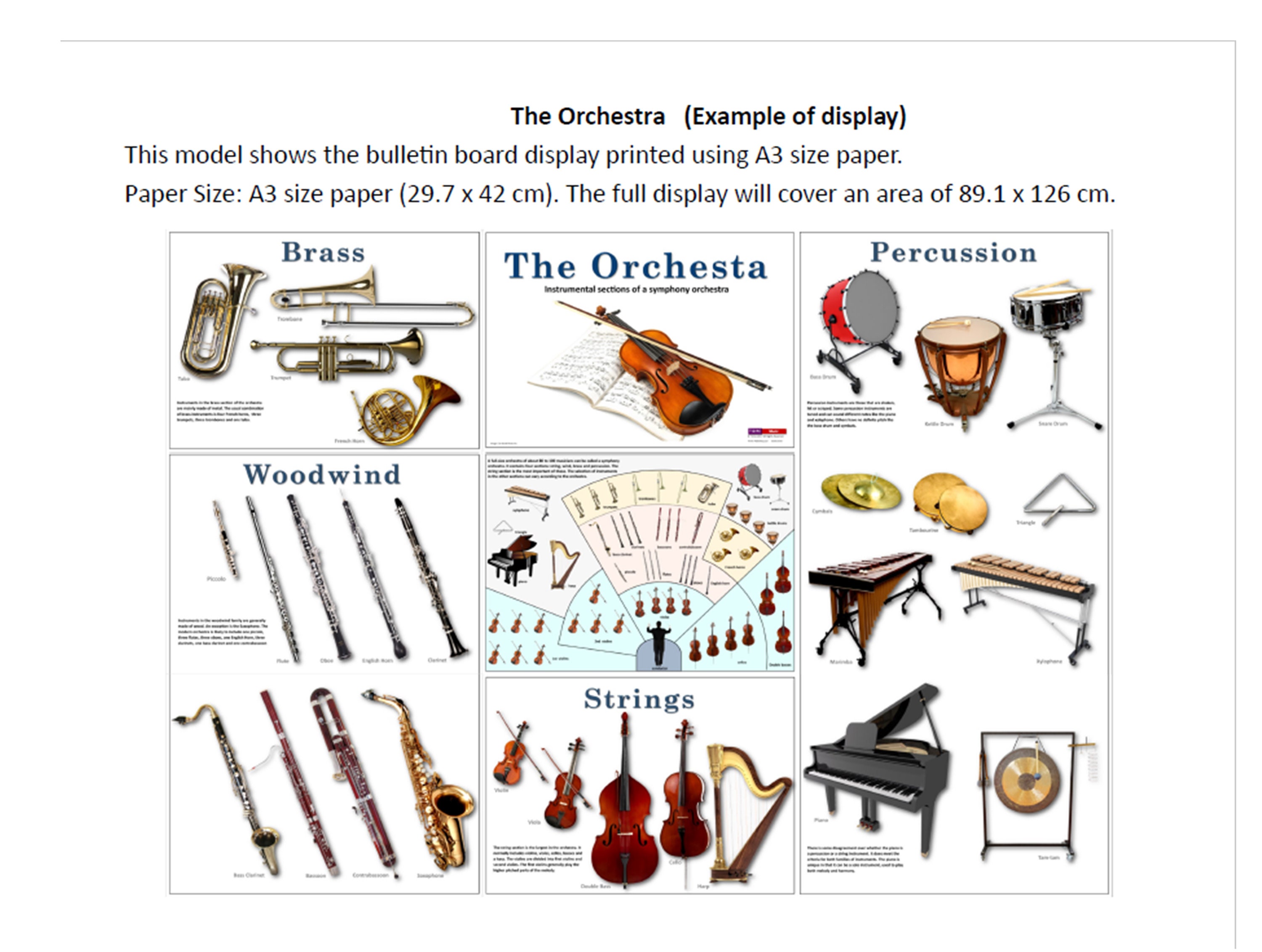 The Orchestra Classroom Display Set, Music Poster Bundle, Classroom ...