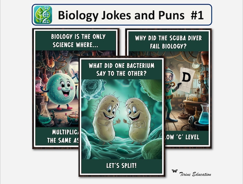 Funny Biology Jokes Classroom Poster Set – Fun Science Classroom Decor ...