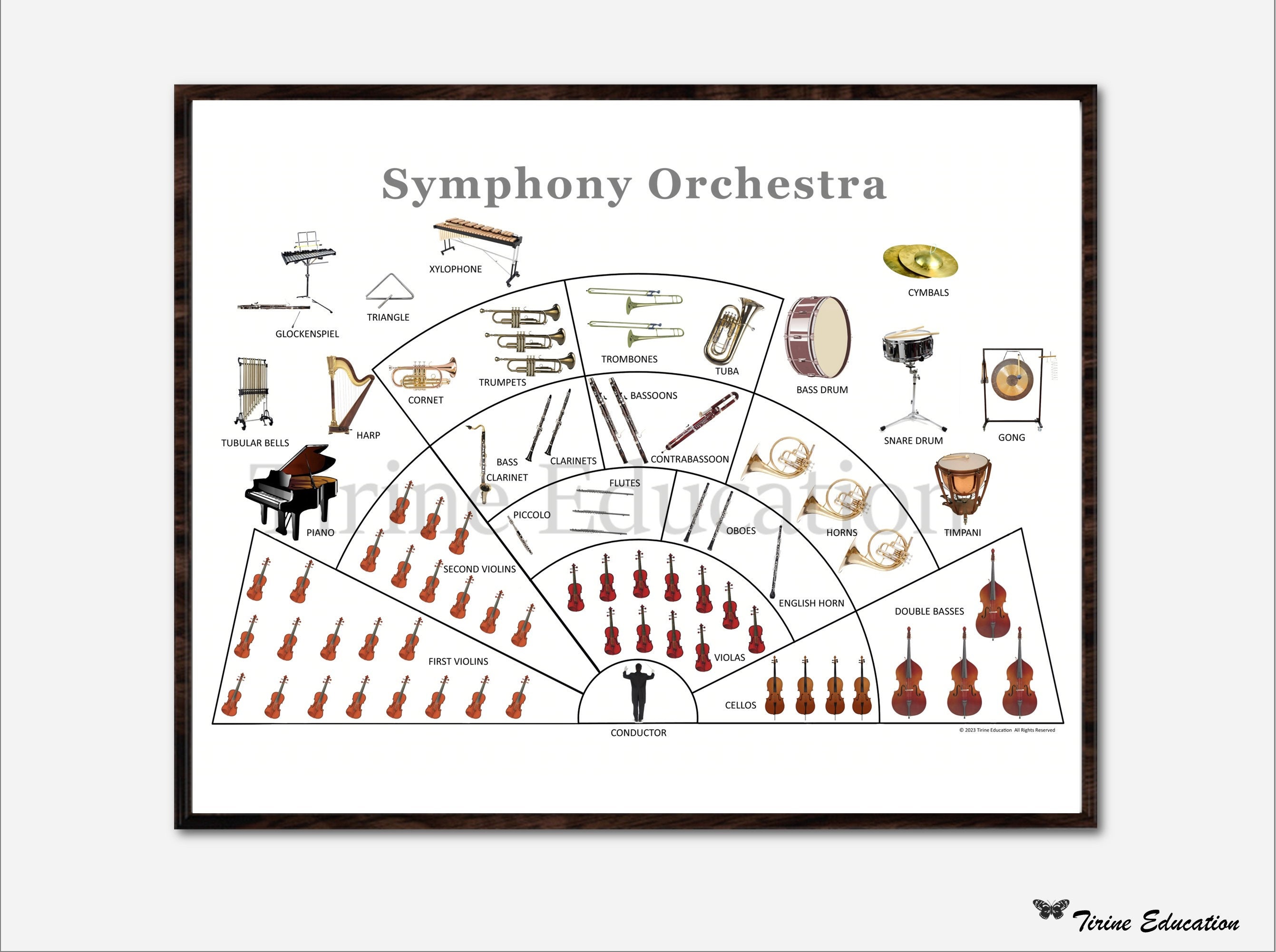 Symphony Orchestra Layout Poster, Printable Classroom Orchestra Poster ...