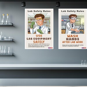 Science Lab Safety Posters: Middle & High School Classroom Decor ...