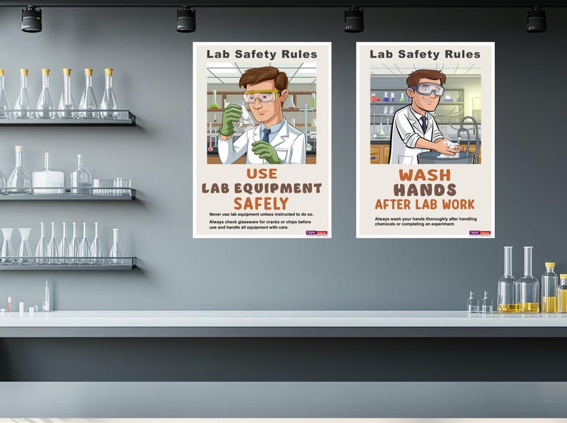 Science Lab Safety Posters: Middle & High School Classroom Decor ...
