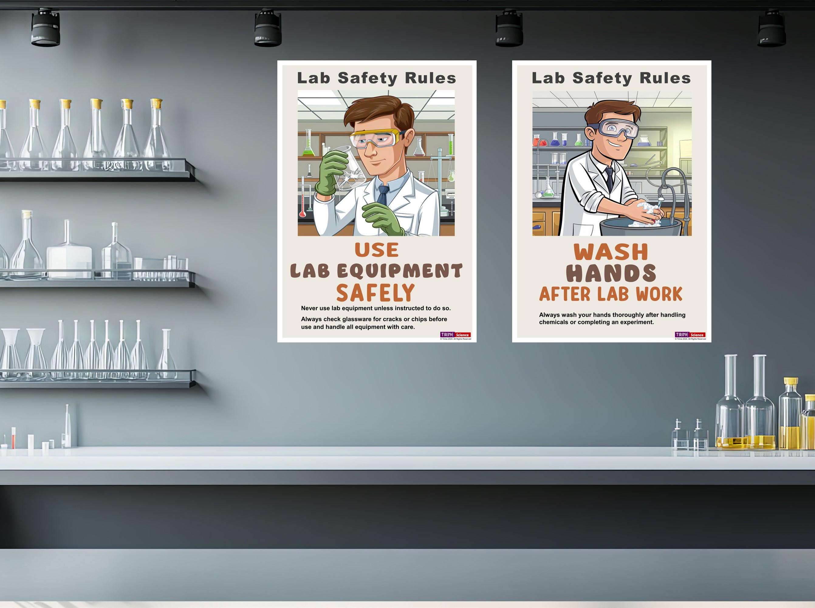 Science Lab Safety Signs Posters, Printable Laboratory Signs for Middle ...