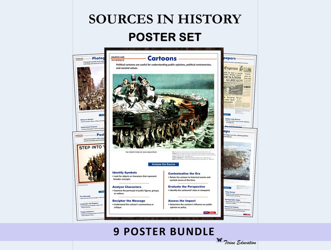 Sources in History Poster Set • Key Resources for Classroom •cartoons ...