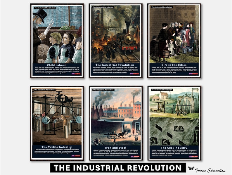 Industrial Revolution Poster Set, History Students, Historical Studies ...