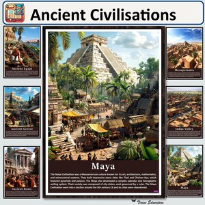 Ancient Civilisations, Poster Set, Rome, Greece, Maya, Mesopotamia ...