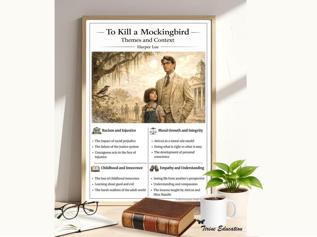 To Kill A Mockingbird Themes Poster, English Literature Classroom ...