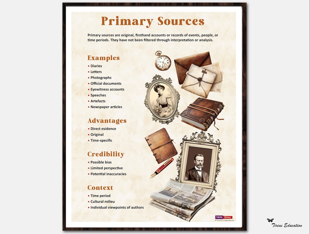 Primary Sources History Poster, History Sources, Educational Poster ...