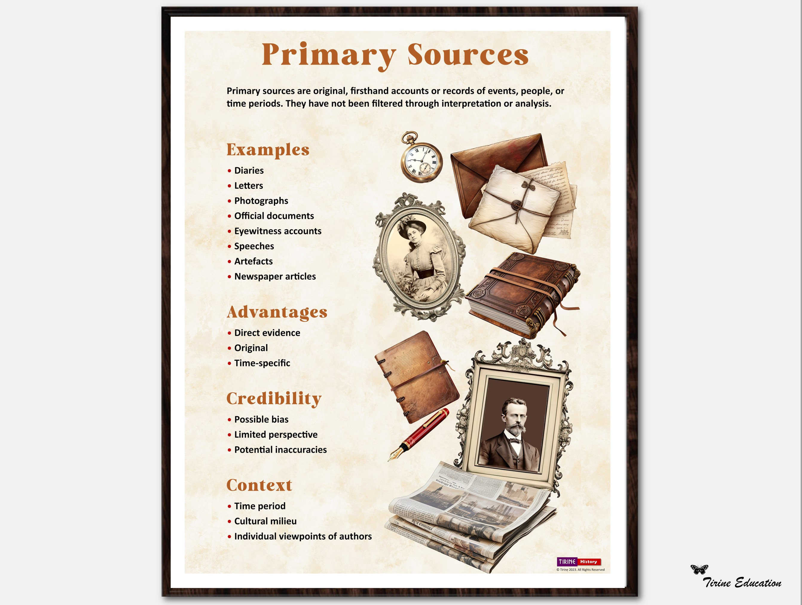 Primary Sources History Poster, History Sources, Educational Poster, High School History ...